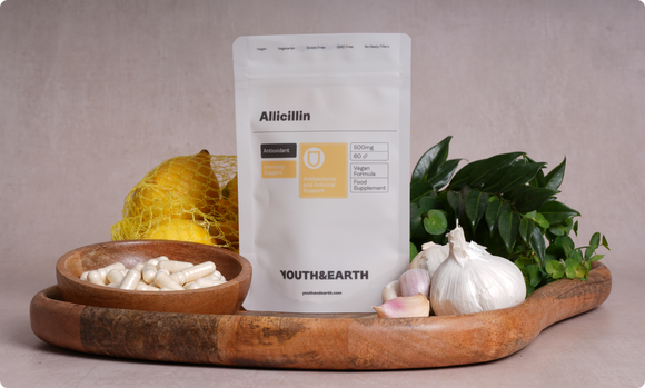 Garlic Extract (Allicillin) Extra Strength 60 Capsules | Youth & Earth ...